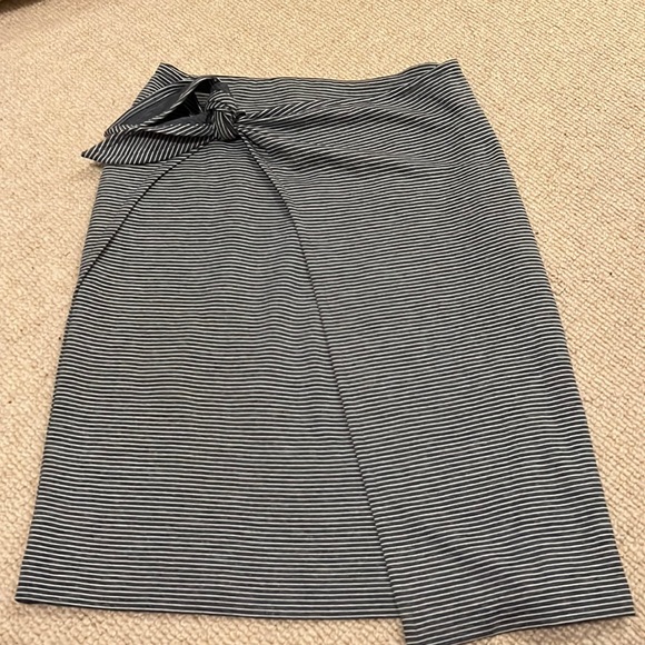 Club Monaco | Skirts | Club Monaco Blue And White Stripped Faux Wrap ...